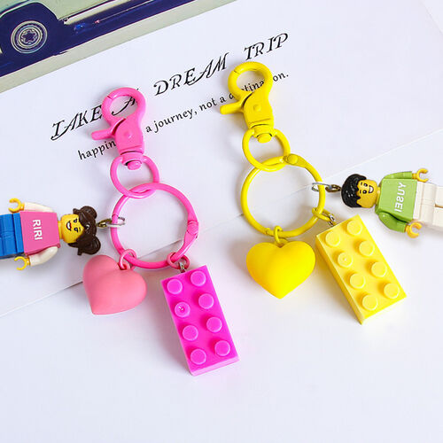 Personalized Colorful Lego Brick Keychain Cute Gift - Yeahmade.com