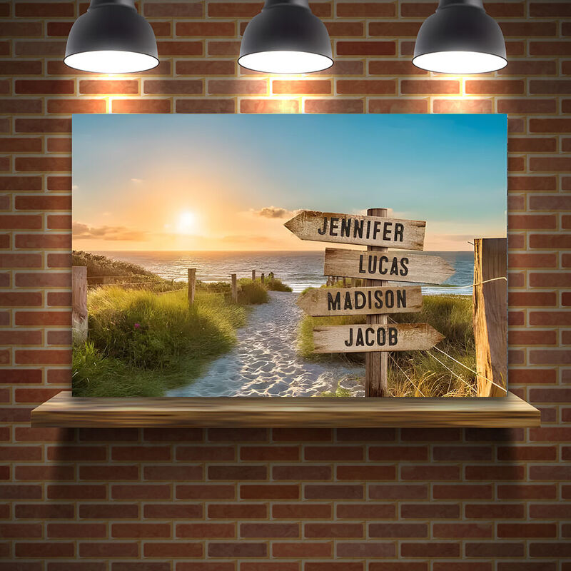 Personalized Name Canvas Wall Art Sea Pattern Best Present for Family ...