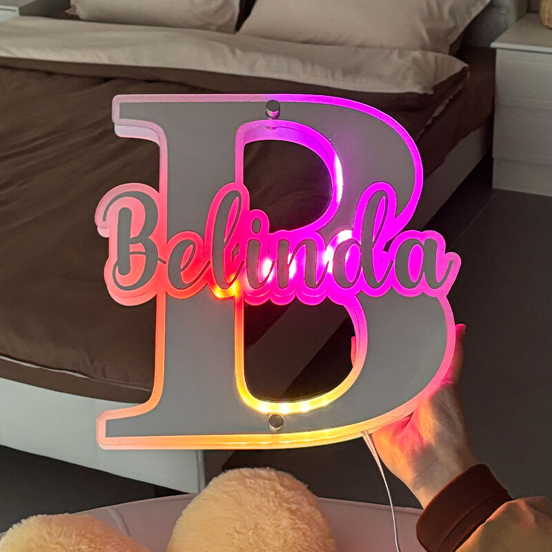 Personalized Mirror Lamp Customized Name And Initials Cool Christmas ...