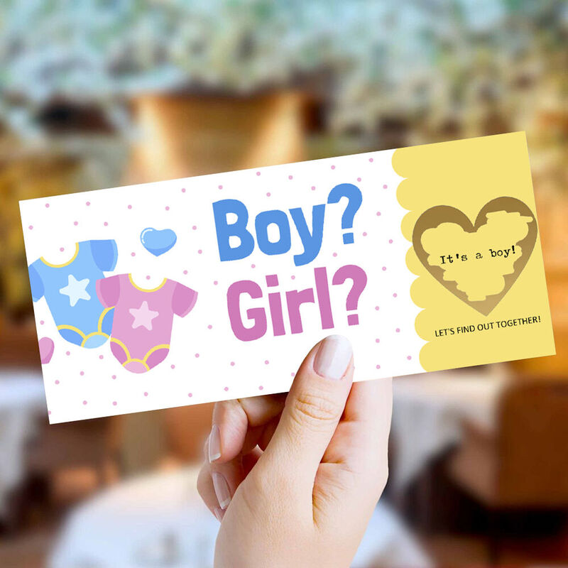 Personalized Scratch Card Boy Or Girl Gender Reveal Surprise New Born ...