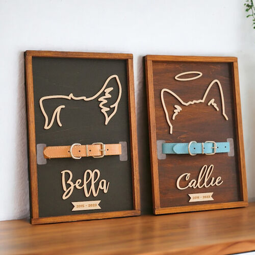 Personalized Pet Collar Frame for Pet Loss Memorial Gift - Yeahmade.com
