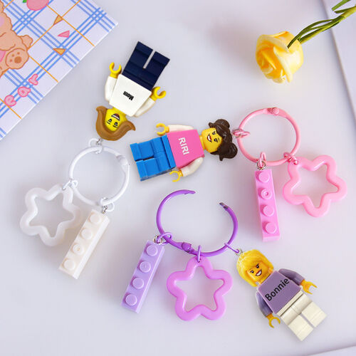 Personalized Minifigure Keychain With Brick Decoration Gift For Her ...