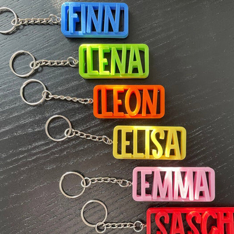 Personalized 3D Printed Keychain With Custom Text Simple Gift For Dad ...