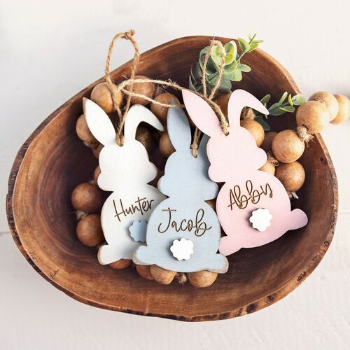 Personalized Bunny Name Tag Cute Easter Gift - Yeahmade.com