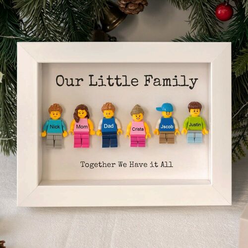 Personalized Building Block Minifigure Frame With Warm Gift For Family ...