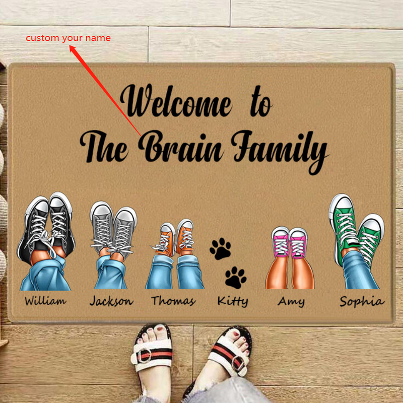 Personalized Name Floor Mats with Custom Feet Pattern Perfect Home ...