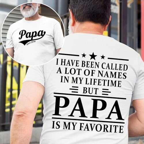 Personalized T-shirt My Favorite Name Is Papa Double Side Design ...