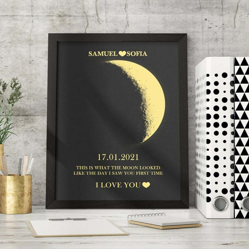 Personalized Moon Phase Photo Frame Warm Gift For Your Love - Yeahmade.com
