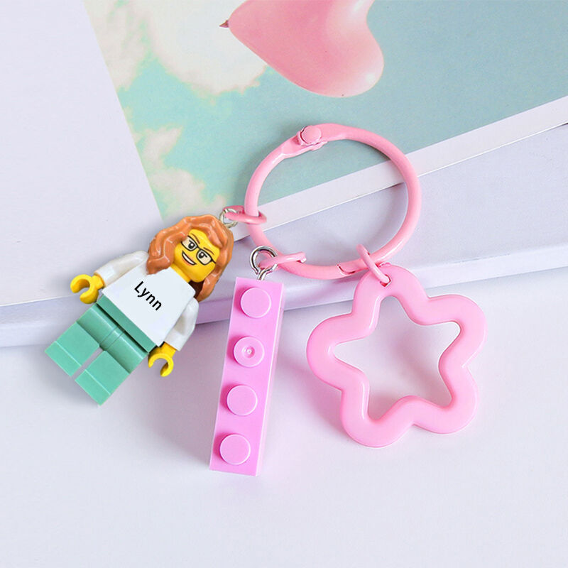 Personalized Minifigure Keychain With Brick Decoration Gift For Her ...