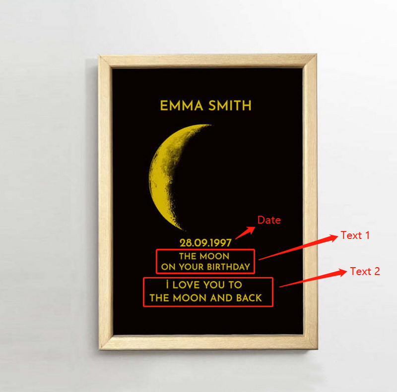 Personalized Moon Phase Photo Frame Warm Gift For Your Love - Yeahmade.com
