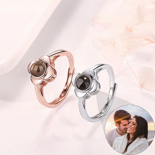 Personalized Projection Picture Ring Four-Leaf Clover Shape Unique ...